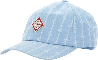 Casablanca Homme, Accessoires, Bleu, Taille: ONE Size Chapeau &agrave; Rayures avec Dos R&eacute;glable