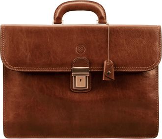 Maxwell Scott Herren Luxus Leder Aktentasche - Klassische Business Laptop Tasche f&uuml;r 15-16 - Handgefertigt aus italienischen Vollnarbenh&auml;uten - The Paolo2 Cognac