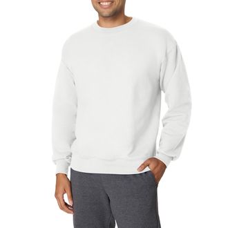 Hanes Herren Schwerem Fleece, Rundhalsausschnitt Sweatshirt, Weiss/opulenter Garten, Small