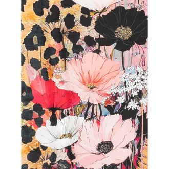 D'Aniello Leopard and Floral Print Silk Scarf - Pink