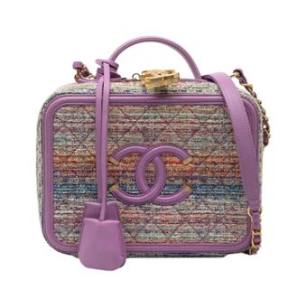 Chanel Pre-owned Quilted Tweed Vanity Case - - Pre-owned - Damen - Lila - ONE SIZE