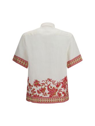 Etro Floral-Print Linen Shirt - White