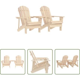 vidaXL Tannenholz - Adirondack-Gartenst&uuml;hle mit Tisch Massivholz Tanne