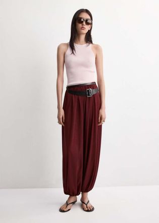 Mango Top maille fil cintr&eacute; rose pastel - Femme - XXS - MANGO