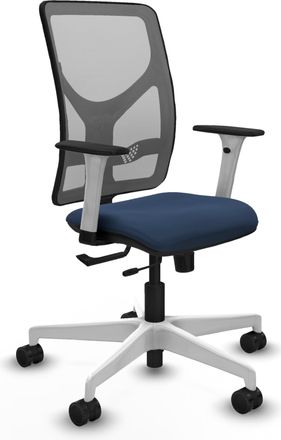 Piqueras y Crespo Schreibtischstuhl in Marineblau, mit wei&szlig;en und schwarzen Armlehnen, h&ouml;henverstellbare Lendenwirbelst&uuml;tze, ausgestattet mit Syncro/Traslack und Schnei