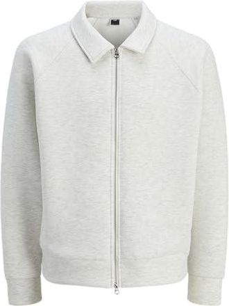 Jack & Jones Zip High Neck Jcodynamic Sweat zippé à col Haut, Blanc-Gris, XL Homme