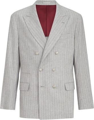 Brunello Cucinelli Pinstripe-pattern Double-breasted Blazer