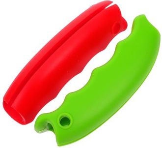 Beaupretty Holibanna Lot de 2 Poign&eacute;es de Transport en Silicone Souple Antid&eacute;rapantes, Couleurs Rouge et Verte, Compatibles Paquet de Courses et Bagages, Accesso