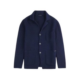 Fay Single-breasted Jacket - - Knitwear - Herren - Blau - XL