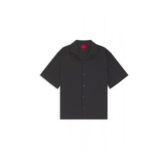 HUGO BOSS Homme, Chemises, Noir, Taille: S Chemise &agrave; coupe oversize en seersucker de coton extensible