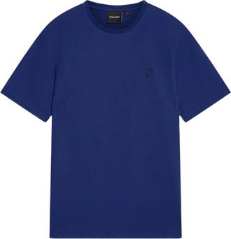 Lyle & Scott Homme, Tops, Bleu, Taille: XL T-shirt en coton &agrave; manches courtes et col rond