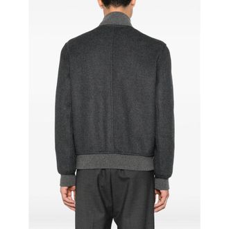 Brunello Cucinelli Wool and Cashmere Blend Bomber Jacket - Gray