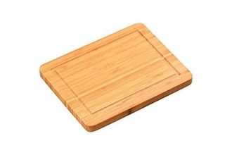 KESPER Schneidebrett mit Saftrille, Bambus, Braun, 26,5x20,5x1,9 cm, besonders messerschonend, 58114