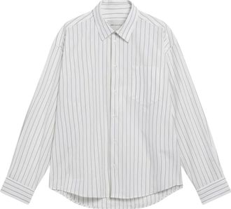 Ami Chemise boutonn&eacute;e &agrave; rayures - Homme - Chemises - Blanc - Taille: XL