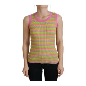 Dolce & Gabbana Seiden&auml;rmelloses Tanktop-Weste - - Tops - Damen - Mehrfarbig - XS