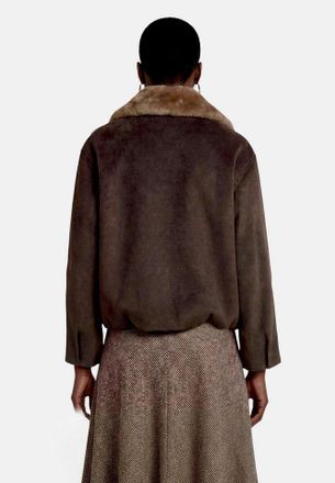 Zero Canvasjacke Damen mit Kunstfellkragen