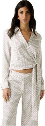 Guess Femme, Blouses et Chemises, Blanc, Taille: 38 FR Marciano Wrap-Up Blouse