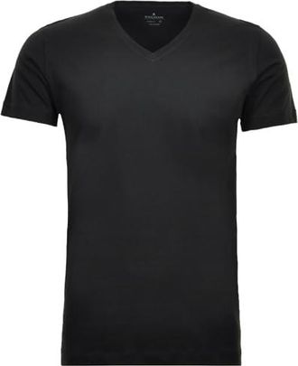 Ragman Ragman - T-shirt - Col en V et manches courtes - fit - double pack - noir - XXL