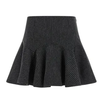 Ganni Nadelstreifen Flanell Minirock - - Skirts - Damen - Grau - XS