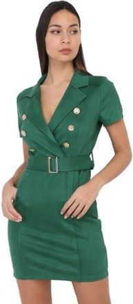 La Modeuse Robe blazer ceintur&eacute;e en su&eacute;dine