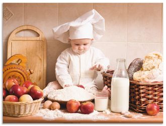 Artland ARTland Wanddeko Wandbild Alu Verbundplatte für Innen & Outdoor Bild 60x45 cm Küchenbilder Koch Backen Landhausstil Kochen Baby Süß U1UD