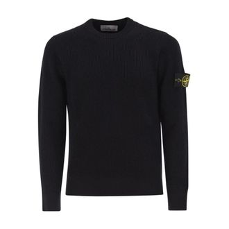 Stone Island Pull col rond c&ocirc;tel&eacute; - Homme - Pulls - Bleu - Taille: XL