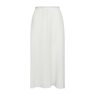 Co Plissee Midirock - - Skirts - Damen - Wei&szlig; - M