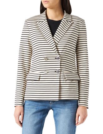 Pinko Damen ASSAGO Giacca Punto Roma RIGAT Mantel, CEB_Ecru/BLU Navy, 36