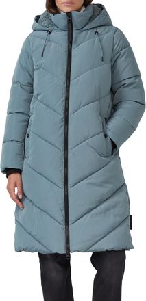 s.Oliver Steppmantel mit Teddyplüsch-Kapuze