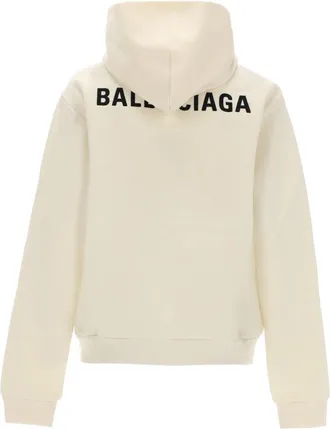 Balenciaga Cotton Logo Sweatshirt - Ivory