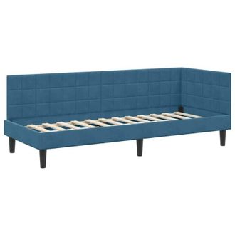 vidaXL Cadre de lit dangle avec tête de lit Bleu 80 cm x 200 cm tissu vidaXL