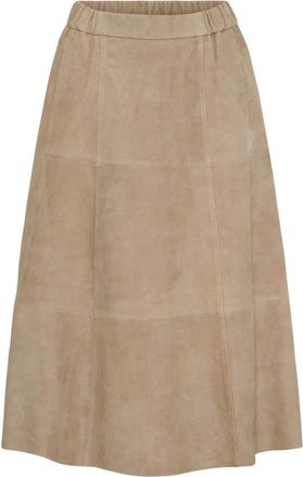 Notyz Notyz, Femme, Jupes, Beige, Taille: 38 FR Jupe Midi Trap&egrave;ze
