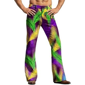 Generic Pantalon &eacute;vas&eacute; pour homme des ann&eacute;es 60 et 70 - Taille moyenne - Style r&eacute;tro - Coupe droite - Jambe large - Avec poches - Pantalon chino, violet, XXL