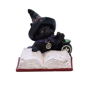 Nemesis Now Familiars Brew Katzenfigur, 8,5 cm, Schwarz