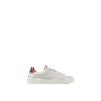 Versace Femme, Chaussures, Blanc, Taille: 38 EU Greca Leather Baskets