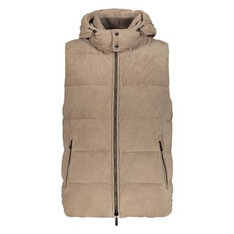 Moorer Gilet matelass&eacute; en cuir - Homme - Vestes - Beige - Taille: XL