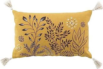 Douceur d'Int&eacute;rieur Suzanne Kissen mit abziehbarem Bezug (30 x 50 cm), Gelb, Bedruckte recycelte Baumwolle
