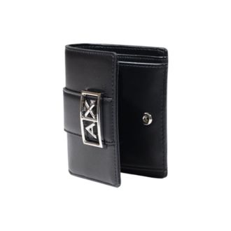 A|X Armani Exchange Logo-Clasp Polyester Wallet - Black