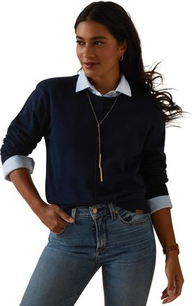Ariat Womens Peninsula Sweater Long Sleeve in Navy, Size X-Small, by Ariat