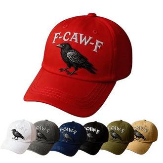 Generic F-Caw-F Chapeau corbeau, chapeau vintage, casquette de baseball noir oiseau, lavez et fabriquez de vieilles casquettes de baseball souples, chapeau go