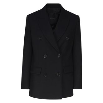Pinko Pinko, Femme, Vestes, Noir, Taille: 40 FR Veste Noire Double-Breasted Style Classique