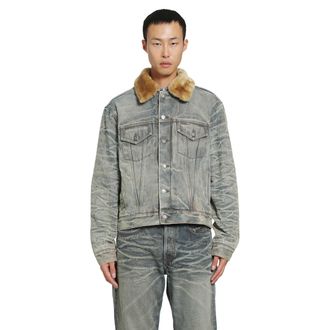 Acne Studios Shearling Collar Denim Jacket