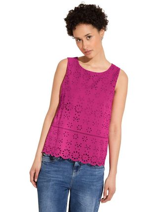 Street One Damen A321486 Top mit Stickerei, Magnolia pink, 36