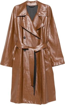 Carla G. Lederjacke mit Gürtel - Braun