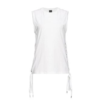 Pinko T-Shirt mit Schn&uuml;rung - - Tops - Damen - Wei&szlig; - S