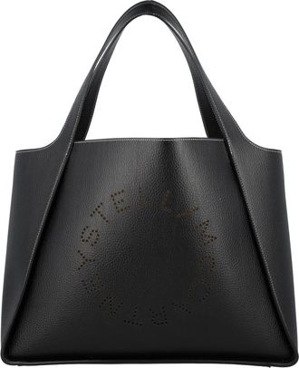 Stella McCartney Femme, Sacs, Noir, Taille: ONE Size Logo Grainy Alter Mat Tote Bag