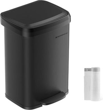 Songmics Songmics - Poubelle de Cuisine, 50L, Poubelle à Pédale en Métal avec Couvercle, Grande et Haute, Noir