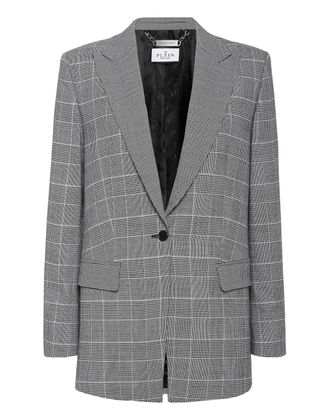 Philipp Plein Boyfriend Fit Blazer Prince Of Wales Crest