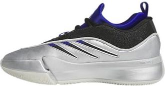adidas Adidas Unisex Dame 9 Basketball Sneaker, Silver Metallic/Black/Lucid Blue, 14.5 US Men
