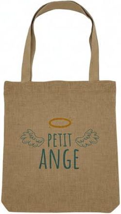 Fabulous Sac Shopping Tote Bag Aspect Lin - Petit Ange Mignon Dessin Original - Sac de Courses Toile Epaisse 360g Beige Naturel Cabas Port&eacute; Epaule Solide Impri